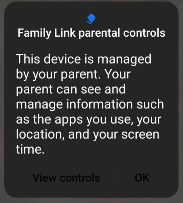 3 måter å fjerne Google Family Link-varslingen "Denne enheten er ...