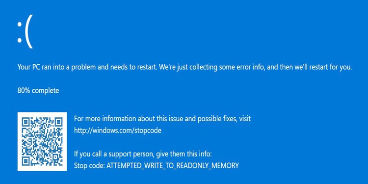 8 maneiras de corrigir erro BSOD Attempted_Write_to_Readonly_Memory