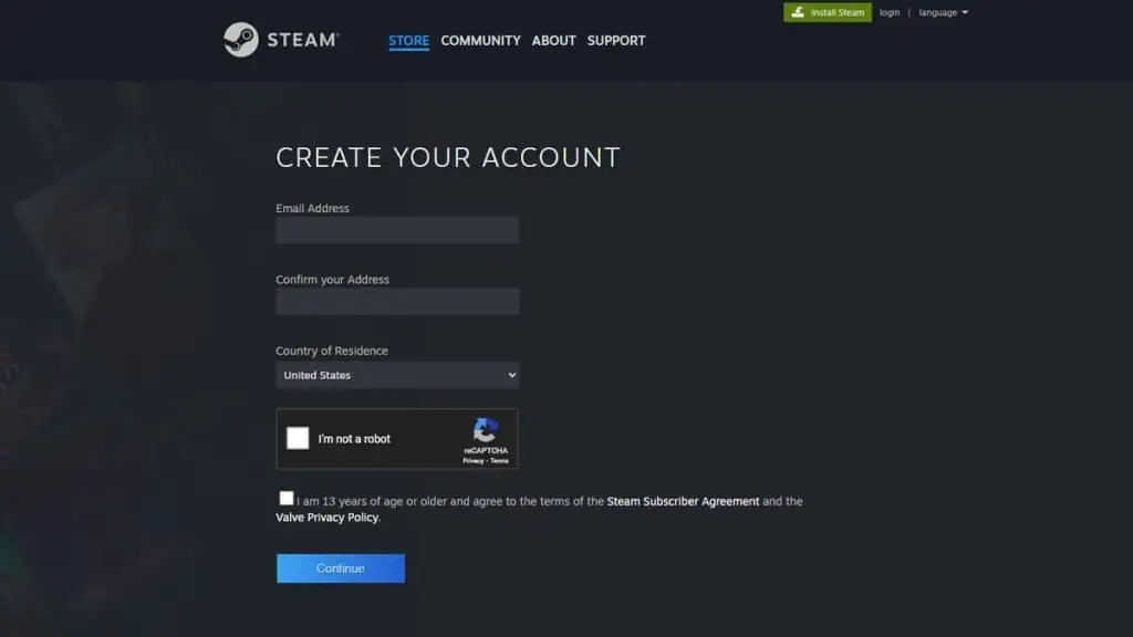 Como fazer uma conta Steam?