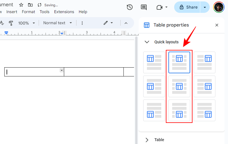 Como centralizar uma tabela no Google Docs no PC ou aplicativo móvel ...