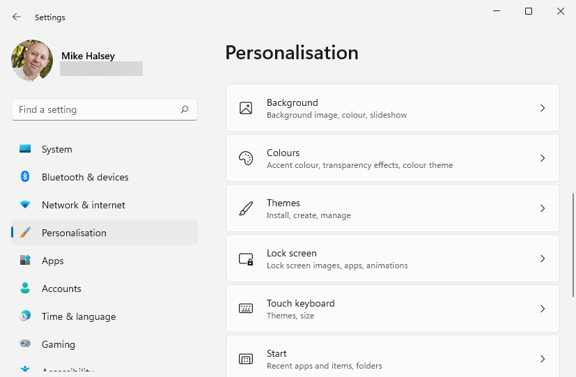 Konfigurera teman och mörkt läge i Windows 11