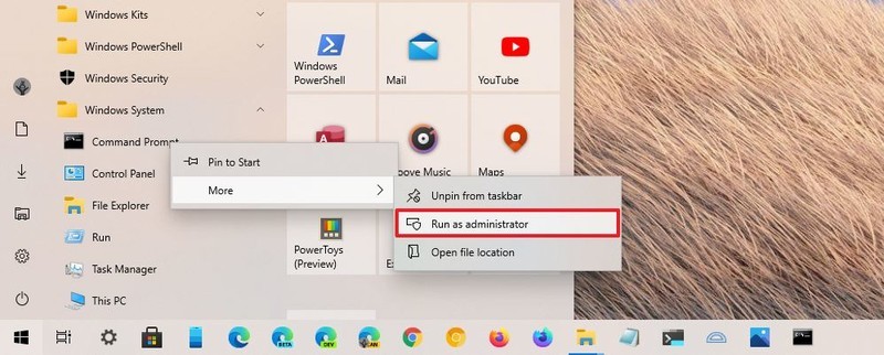 Hur man startar systemsymbolen (standard och administrativ) i Windows 10