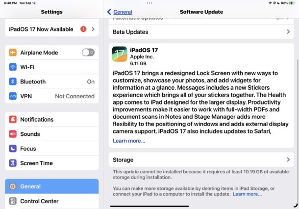 Cómo instalar la actualización de iPados 17 en iPad