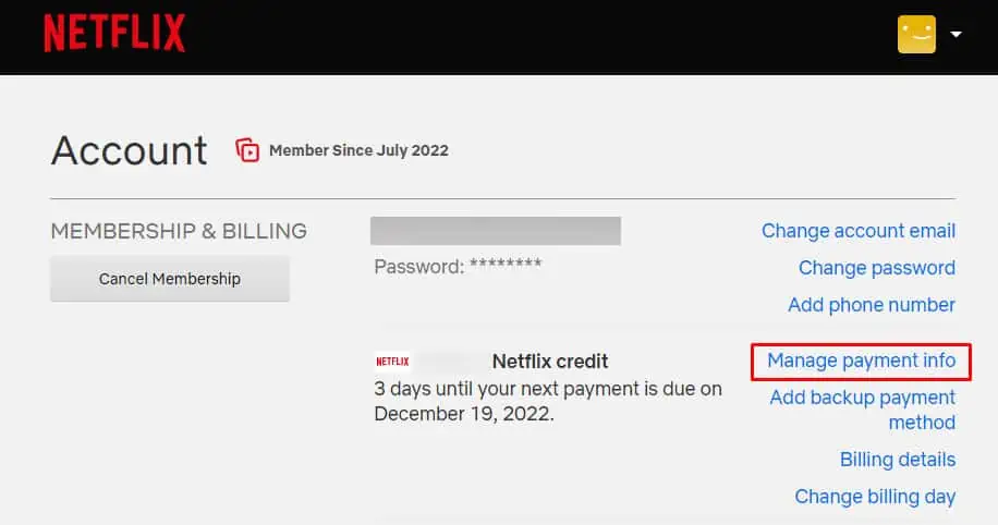 Cómo eliminar la tarjeta de Netflix