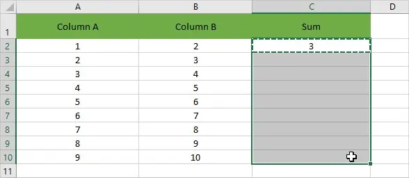 Cómo aplicar la fórmula a la columna completa en Excel