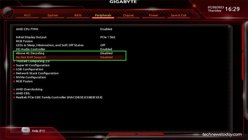 Cómo habilitar o deshabilitar CSM en Gigabyte - Mundo Geek