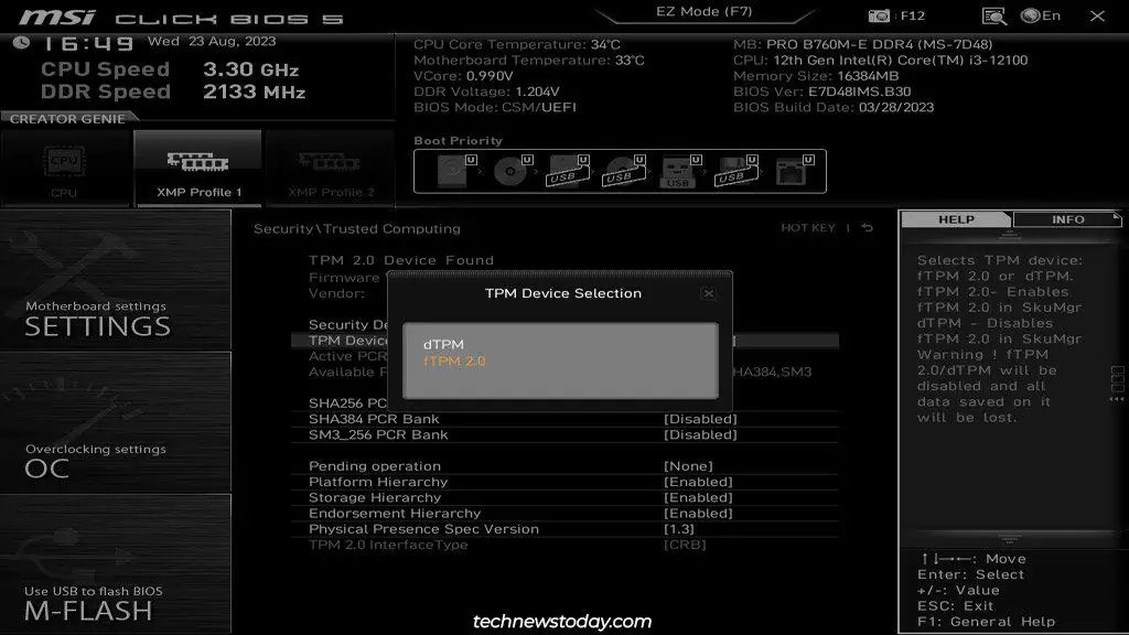 Cómo habilitar TPM en MSI BIOS - Mundo Geek