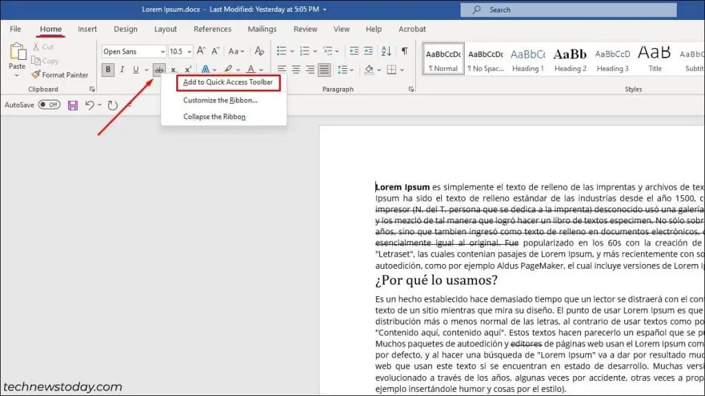 Cómo utilizar el método abreviado tachado en Word - Mundo Geek