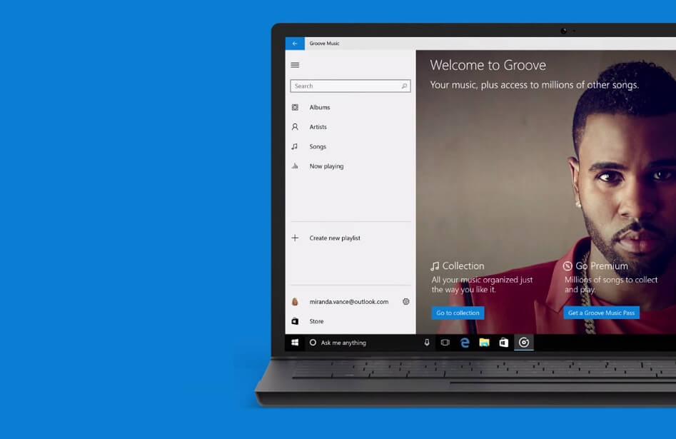 Groove Music actualizado con un diseño más fluido para Windows 10