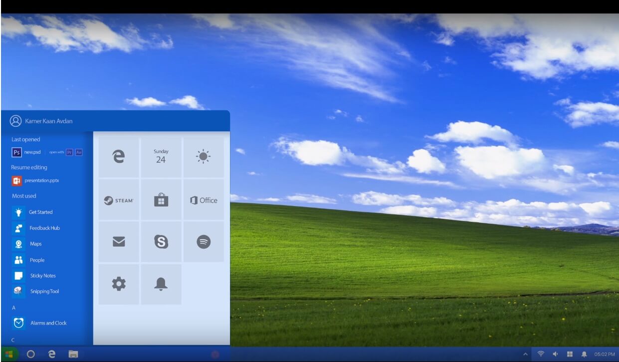 El concepto imagina un Windows XP moderno con una interfaz mejorada