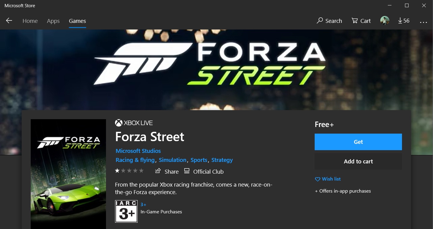 Microsoft lanza el juego gratuito Forza Street para Windows 10