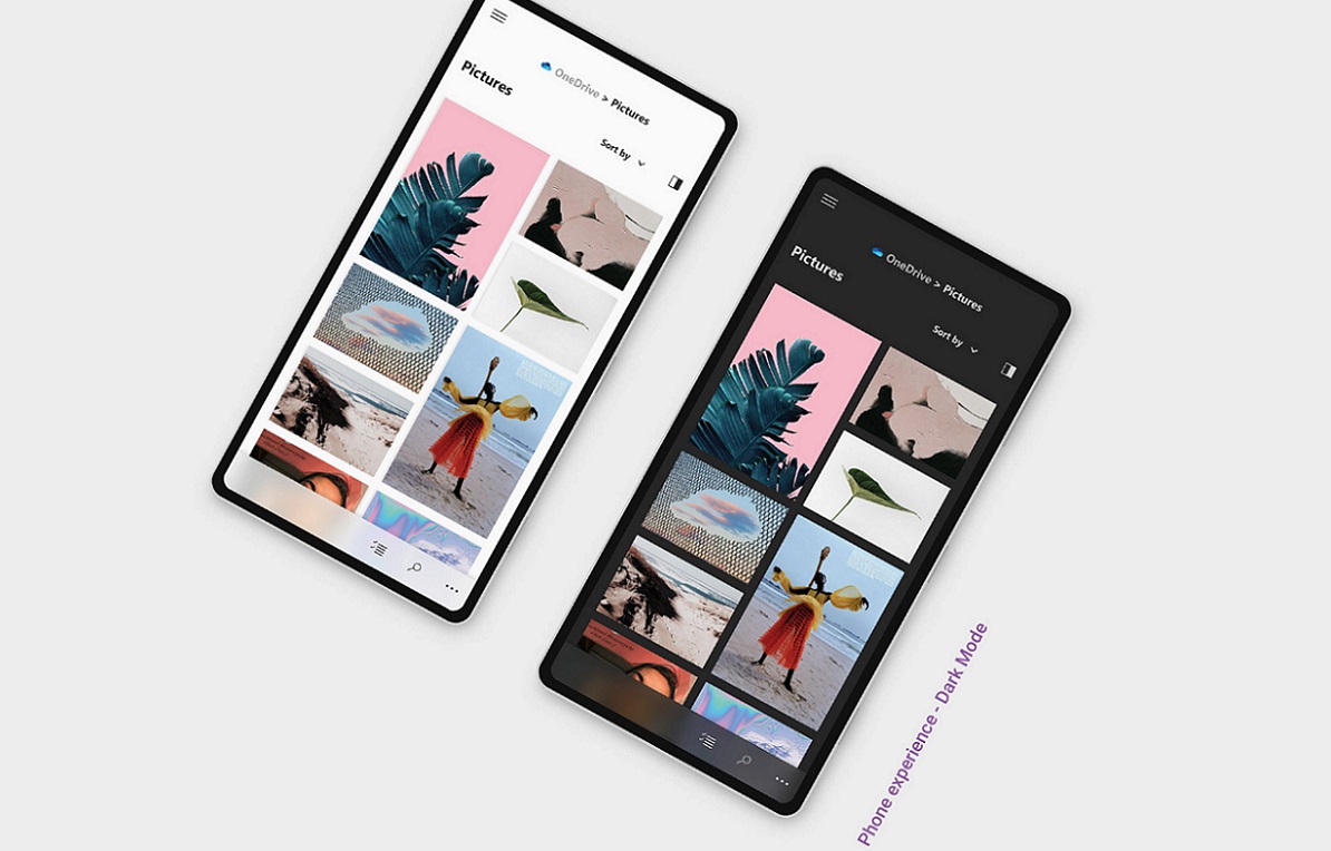 Concept muestra un dispositivo de doble pantalla con el Explorador de ...