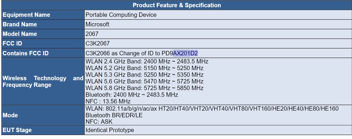 Microsoft Surface Laptop Go 3 aparece en la FCC