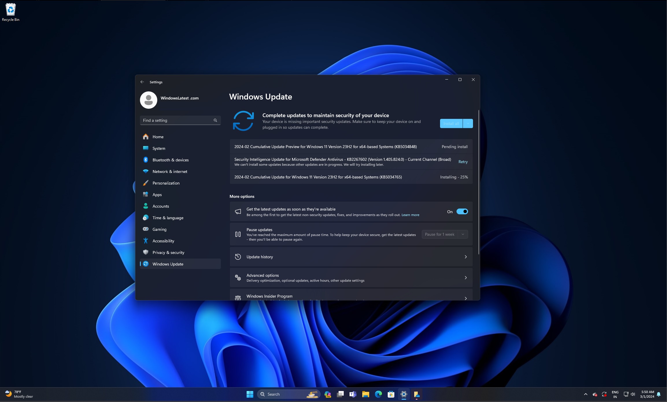Windows 11 KB5034848 disponible con Moment 5 oculto (enlaces de ...