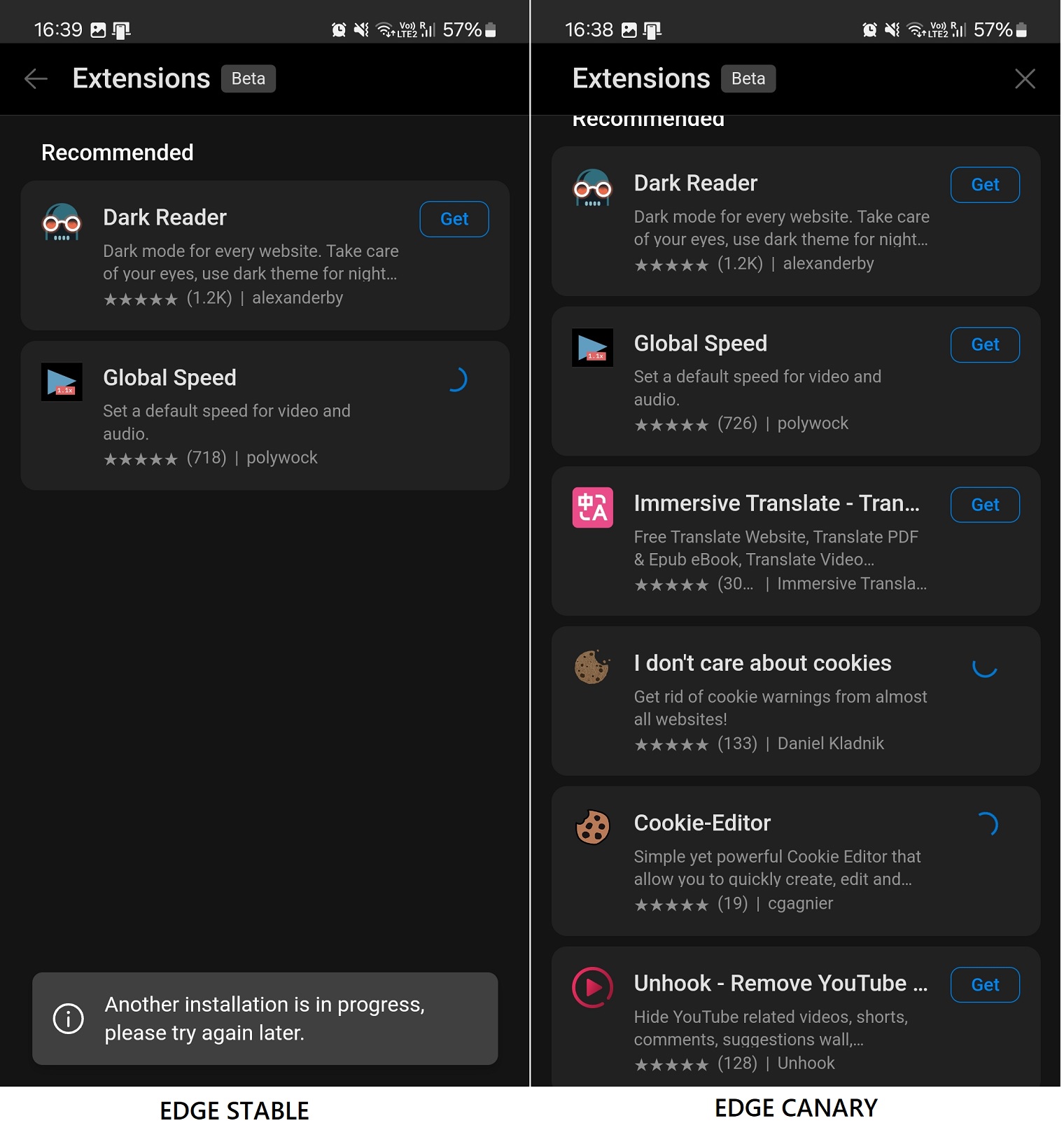 Microsoft Edge en Android prueba la “Extensión v2” con más extensiones ...