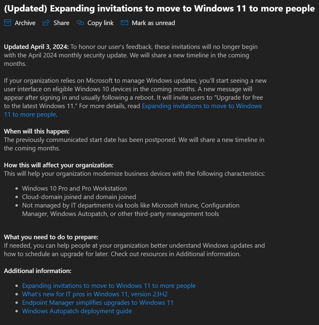 Microsoft pausa las alertas de pantalla completa de Windows 11 en ...