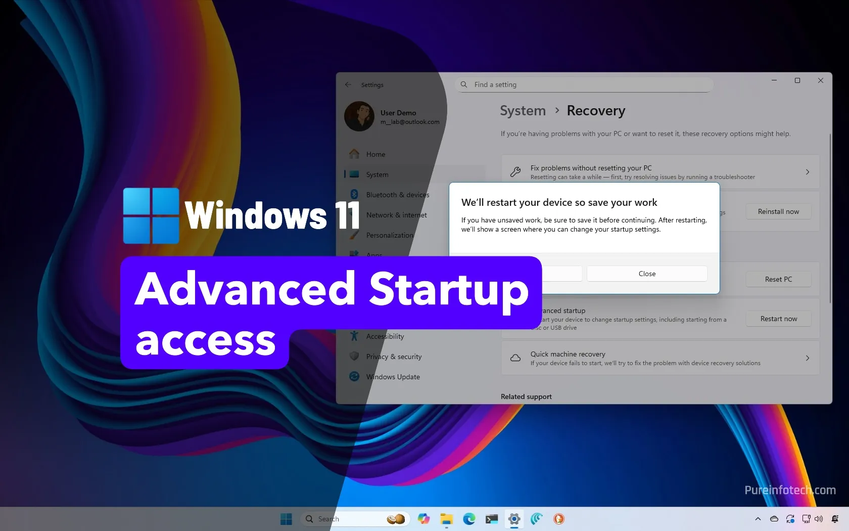 Cómo acceder al inicio avanzado (WinRE) en Windows 11 - Mundo Geek