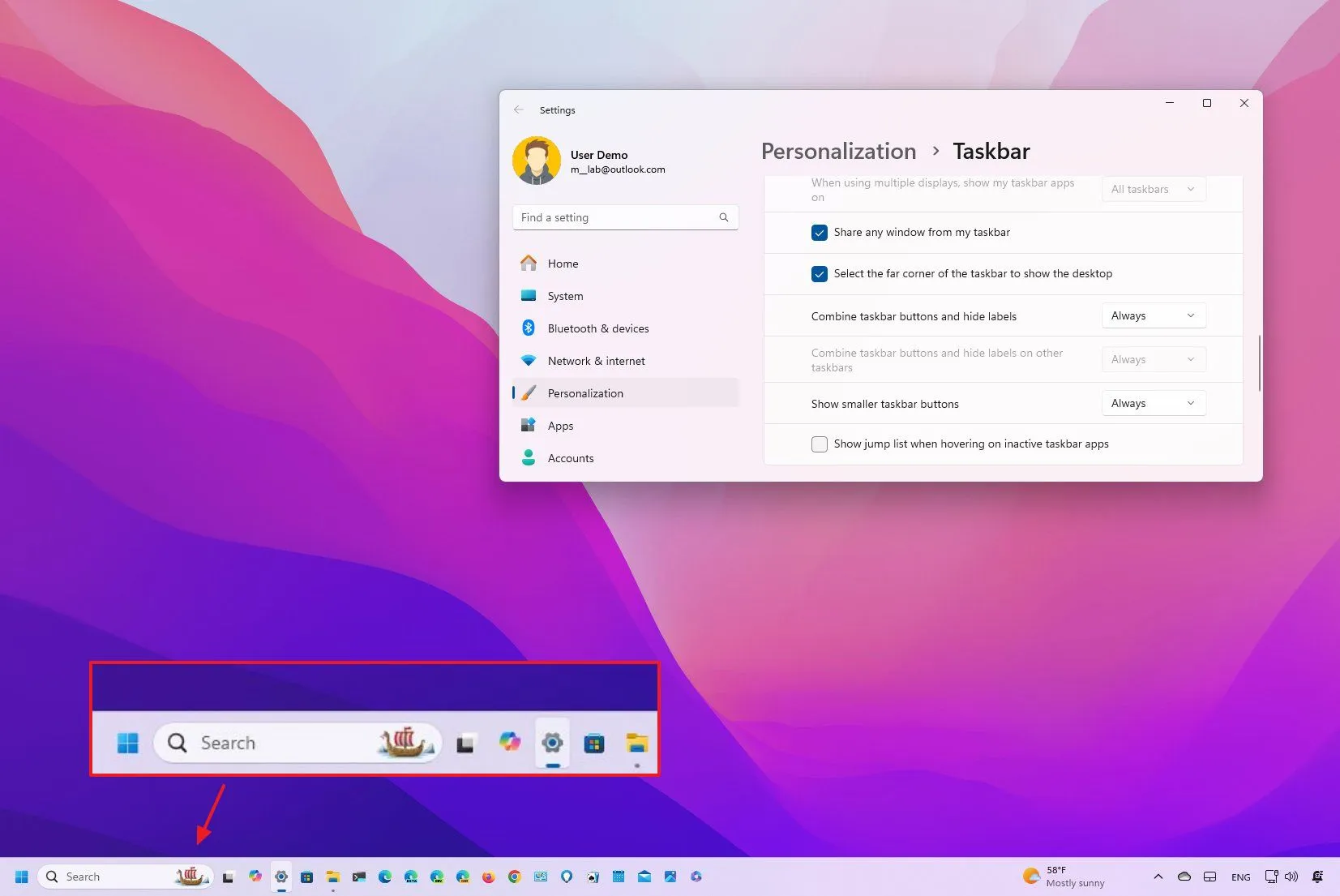 Cómo mostrar iconos más pequeños de la barra de tareas en Windows 11 ...
