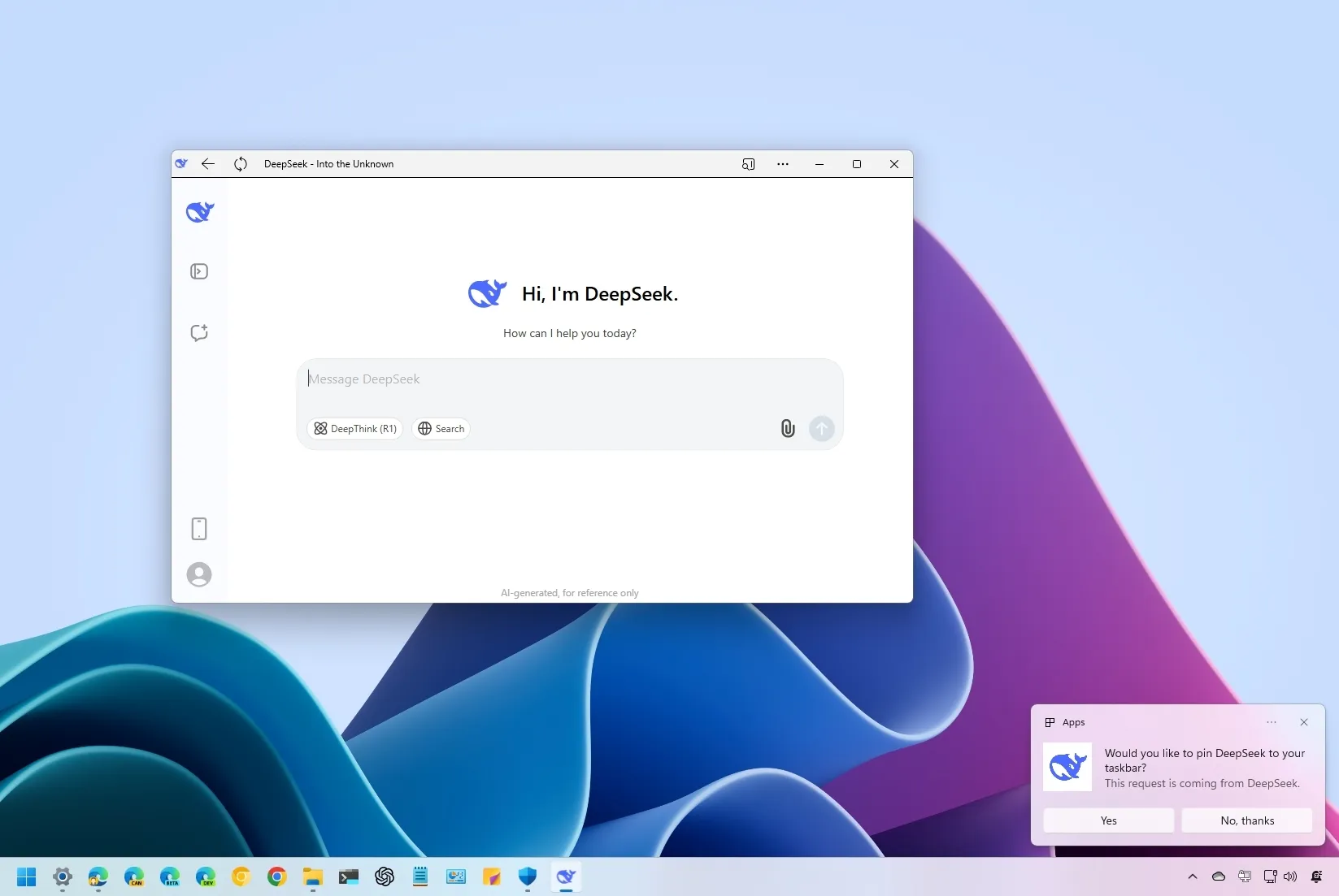 Cómo instalar DeepSeek como aplicación en Windows 11, 10 - Mundo Geek