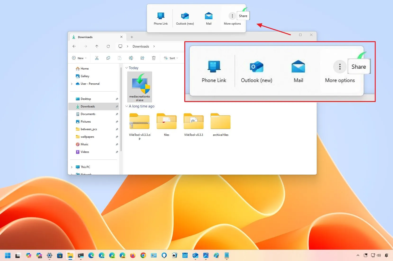 Windows 11: habilite el nuevo menú lateral para compartir archivos de la bandeja de arrastre con ...