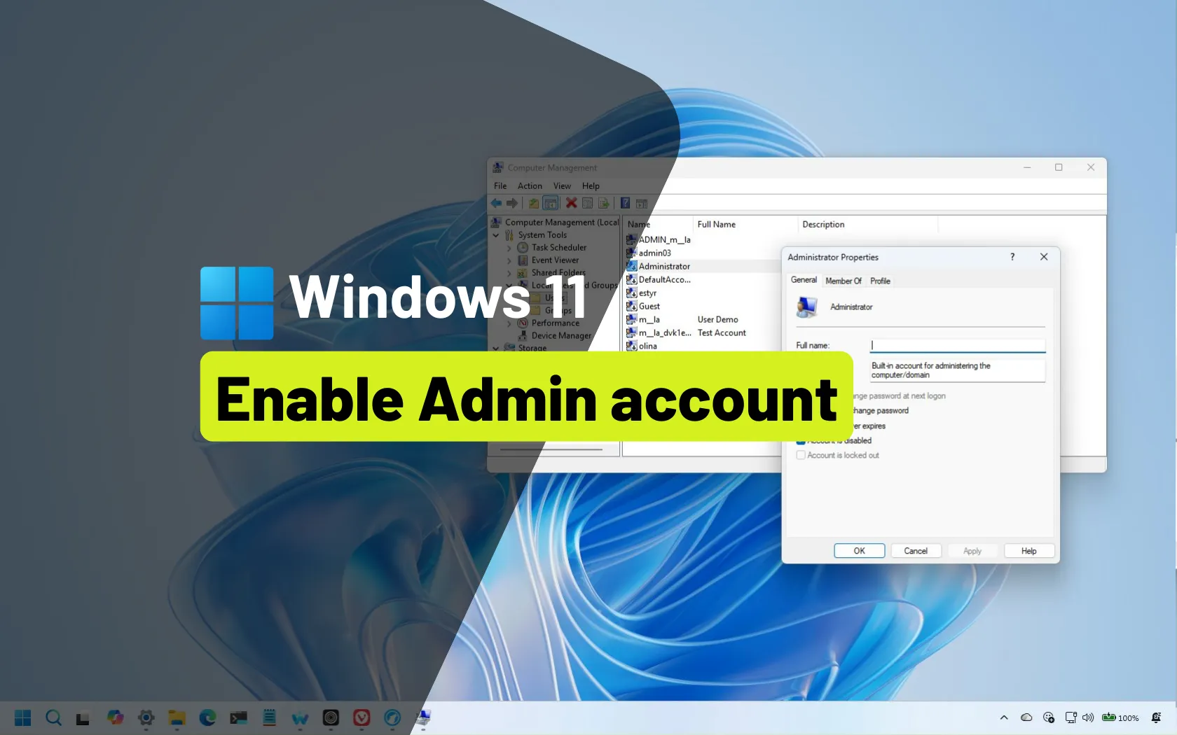 Cómo habilitar la cuenta de administrador en Windows 11 - Mundo Geek
