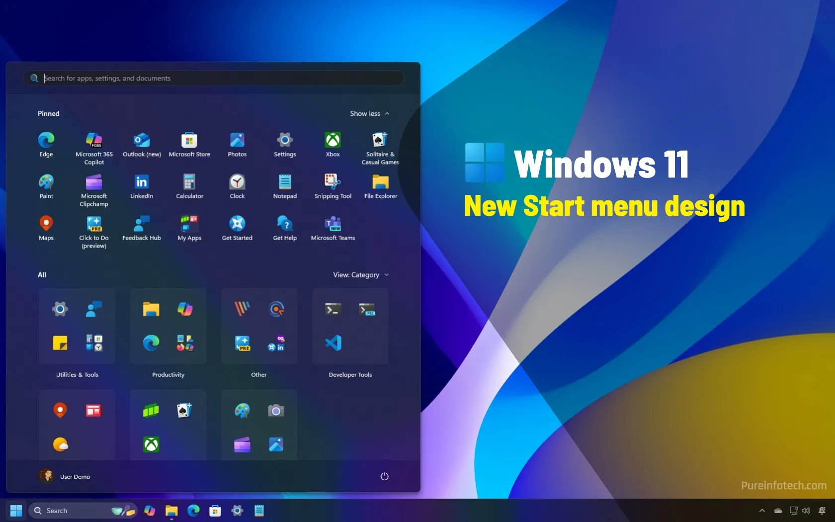 Windows 11 obtiene un nuevo diseño de menú Inicio con más ...