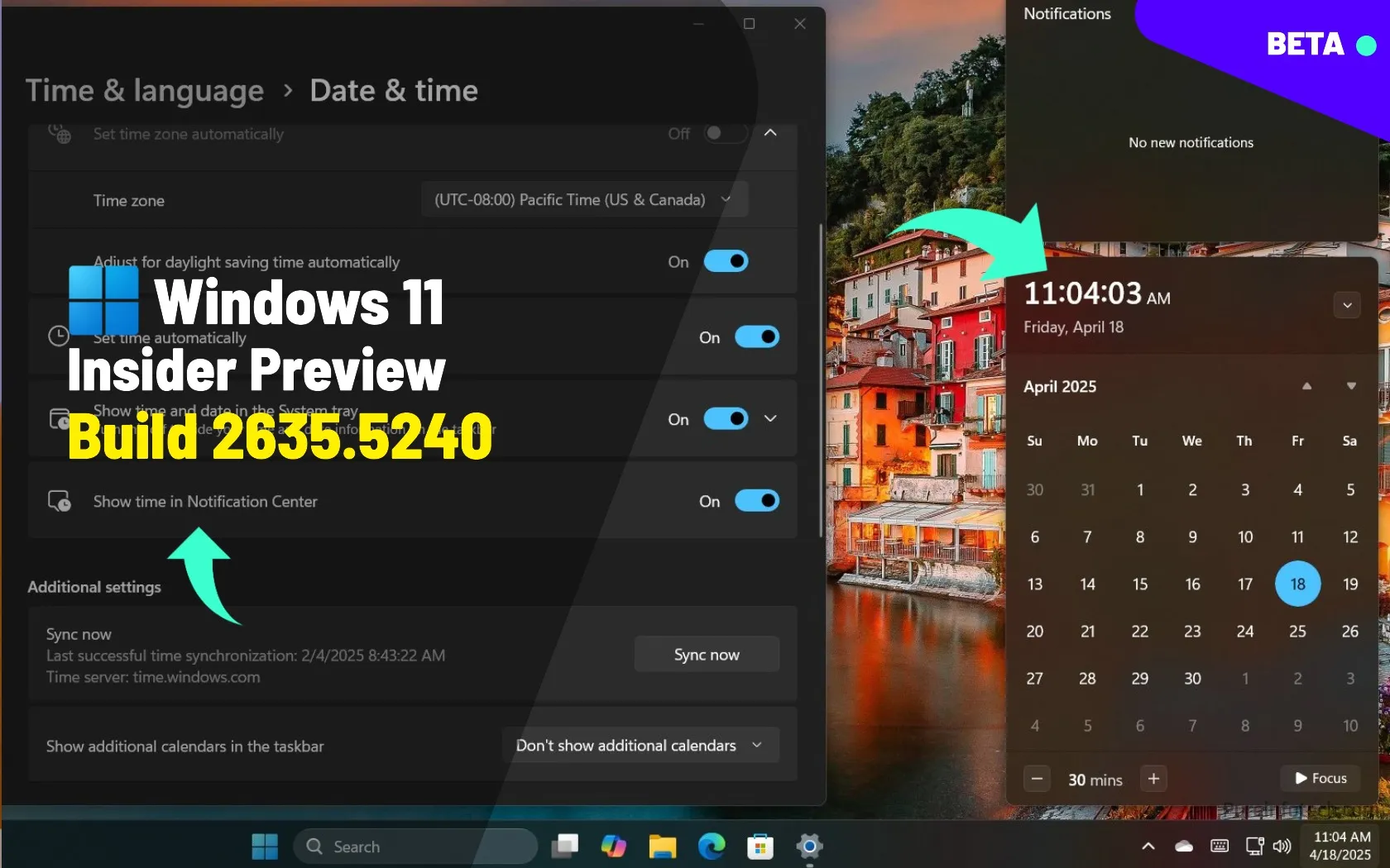 Build 22635.5240 para Windows 11 obtiene un nuevo reloj con segundos en ...