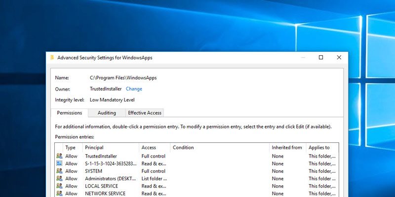 Cómo restaurar la propiedad de TrustedInstaller para archivos de sistema en Windows 10
