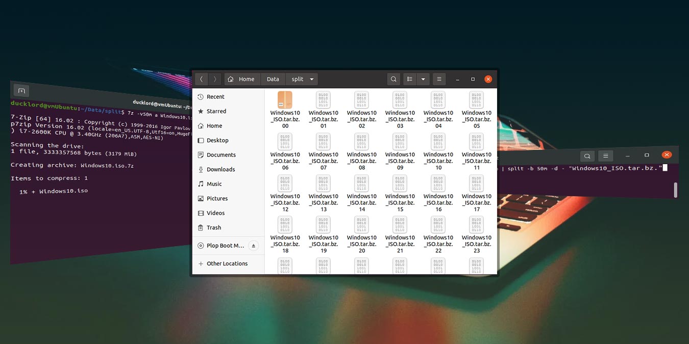 Cómo comprimir y dividir archivos en Ubuntu