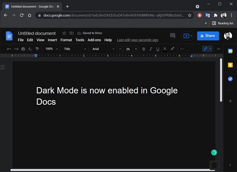 Cómo usar Google Docs en modo oscuro en Chrome