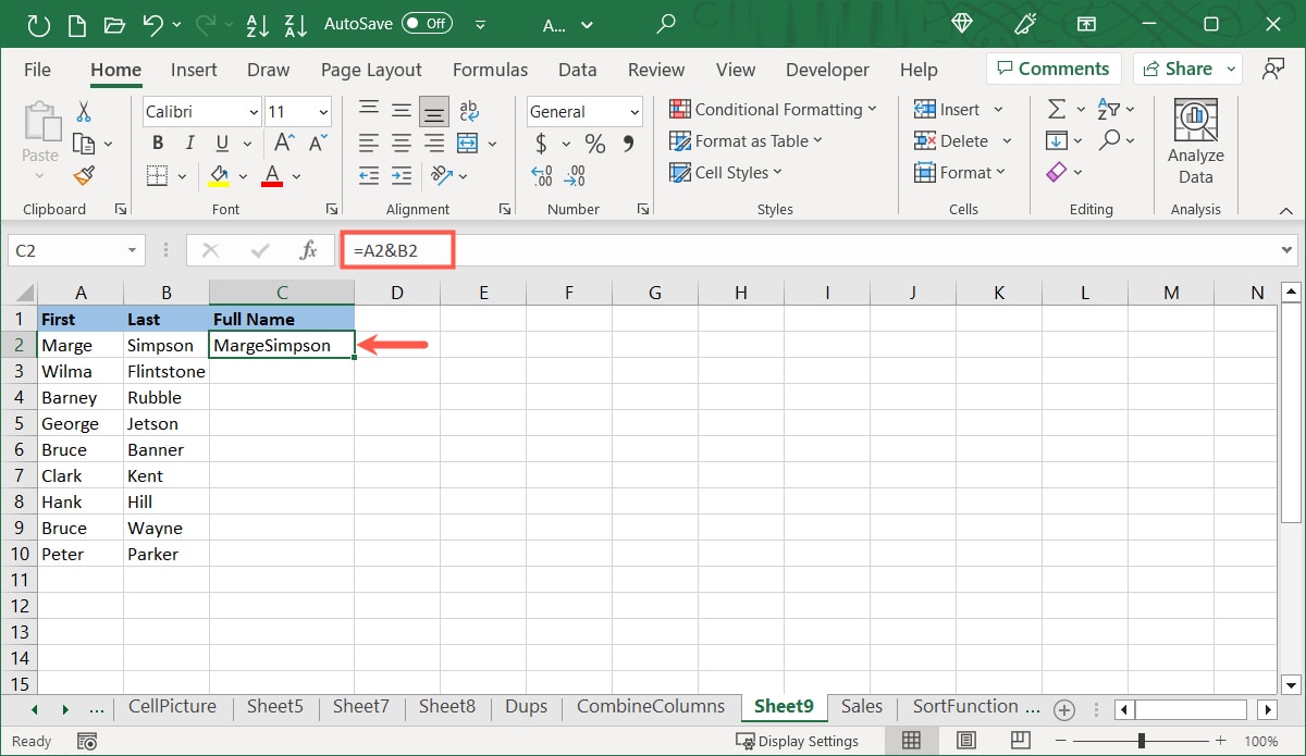 4 formas de combinar texto en Microsoft Excel