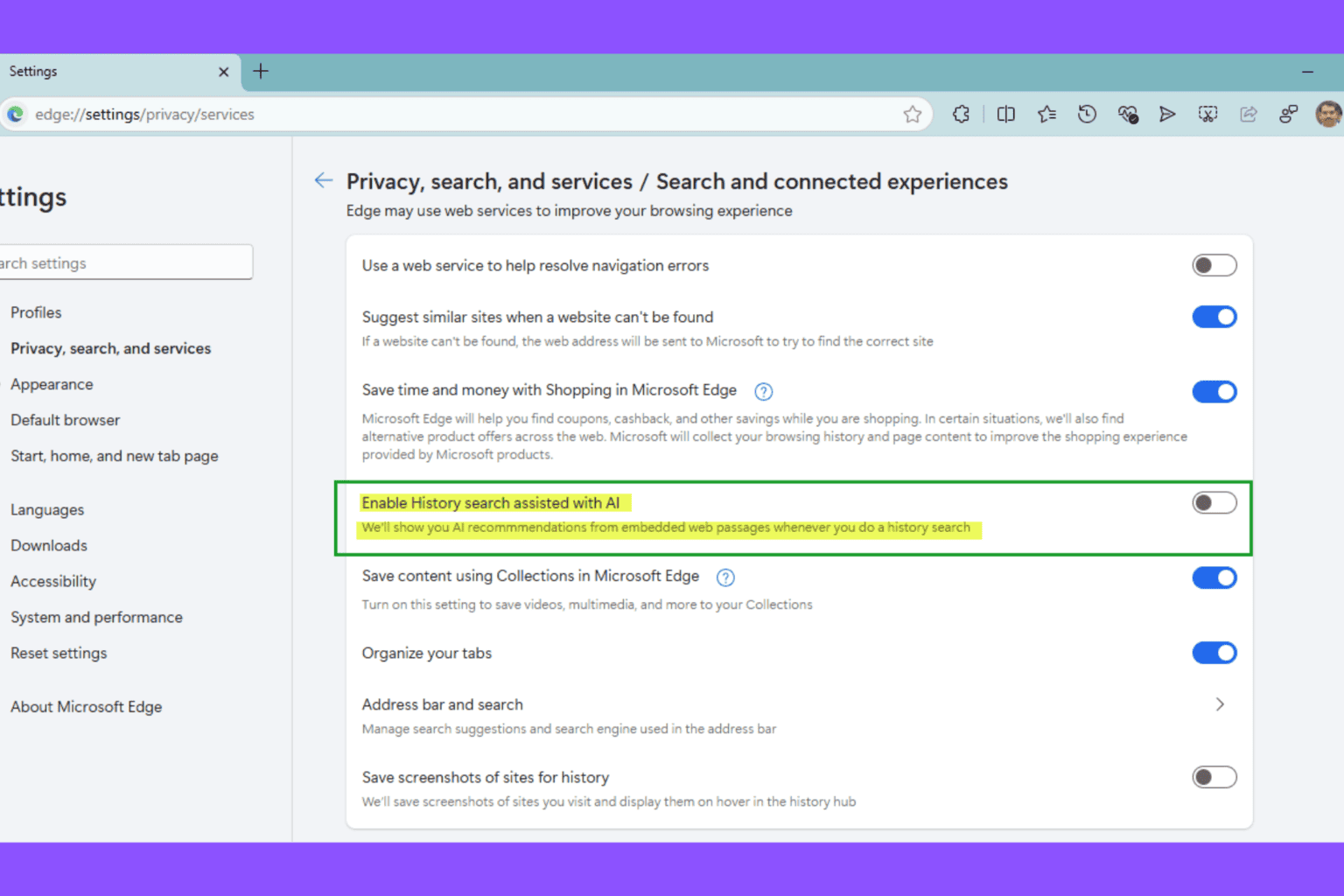 Microsoft Edge testaa AI-käyttöisen historiahakuominaisuuden Microsoft Edge testaa AI-käyttöisen historiahakuominaisuuden