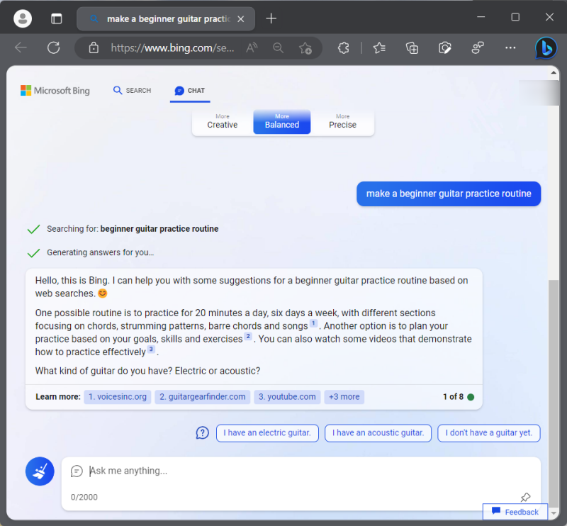 Cómo acceder a Bing AI desde el cuadro de búsqueda de la barra de ...