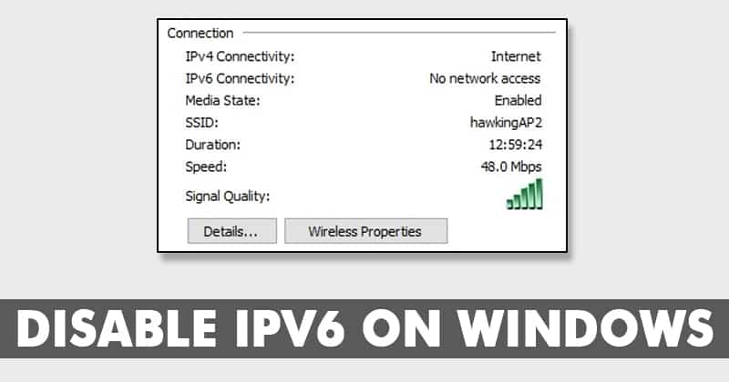 Cómo deshabilitar IPv6 en Windows 10