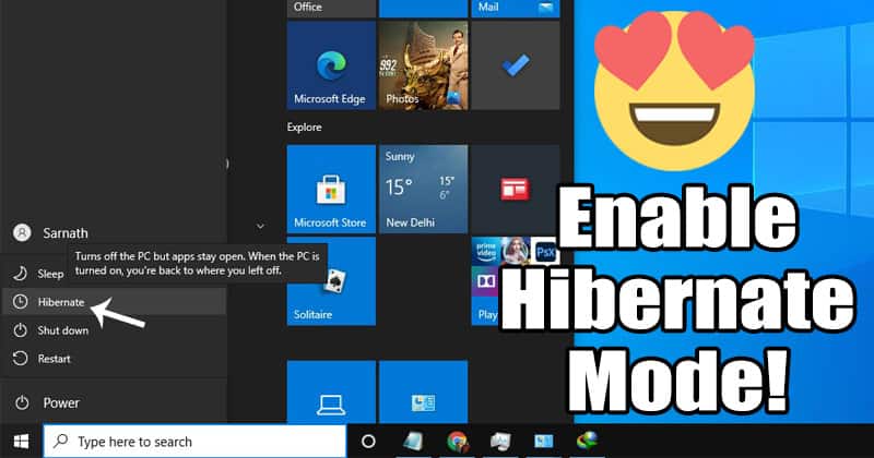 Cómo habilitar el modo de hibernación en una PC con Windows 10