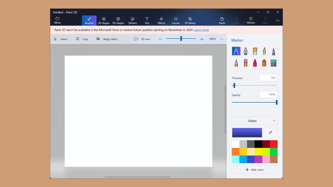 Microsoft retirará la aplicación Paint 3D para Windows el 4 de noviembre