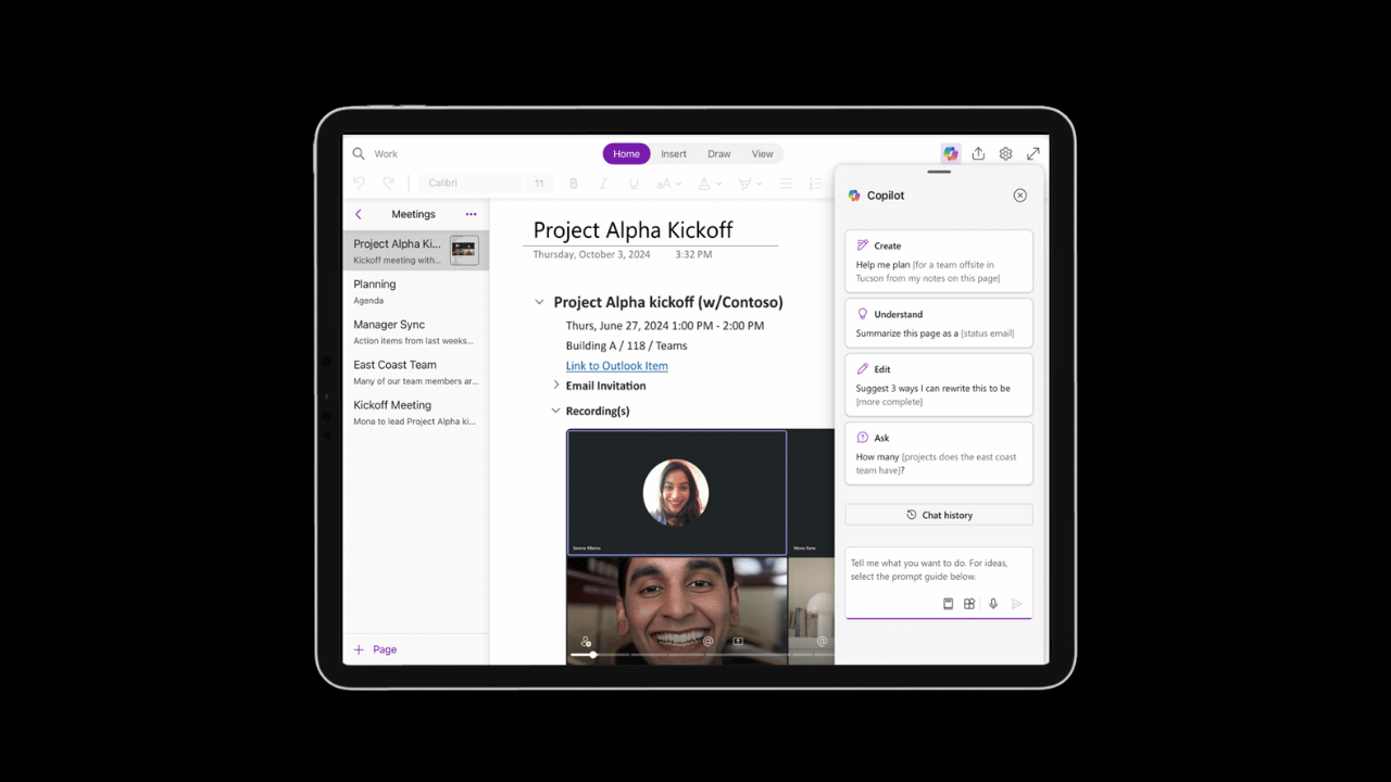 La funcionalidad Copilot llega a OneNote para iPad y Mac para clientes ...