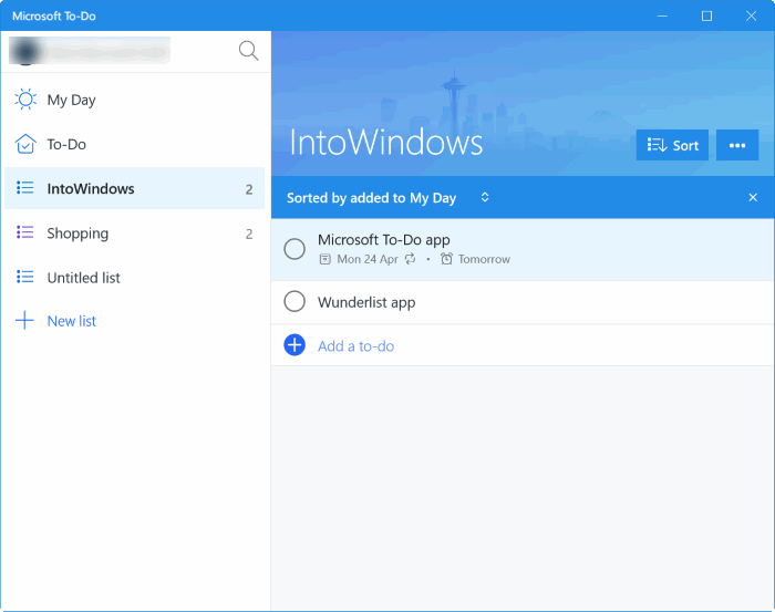 Microsoft's To Do UWP App ได้รับการอัปเดตการแก้ไขที่สำคัญสำหรับ Windows 10
