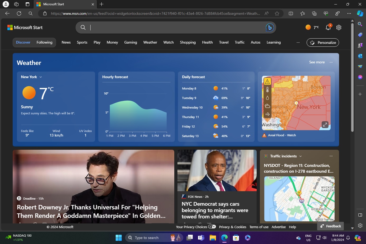 มือกับการ์ด Windows Screen Weather ใหม่ของ Windows 11 ใน Build 23612