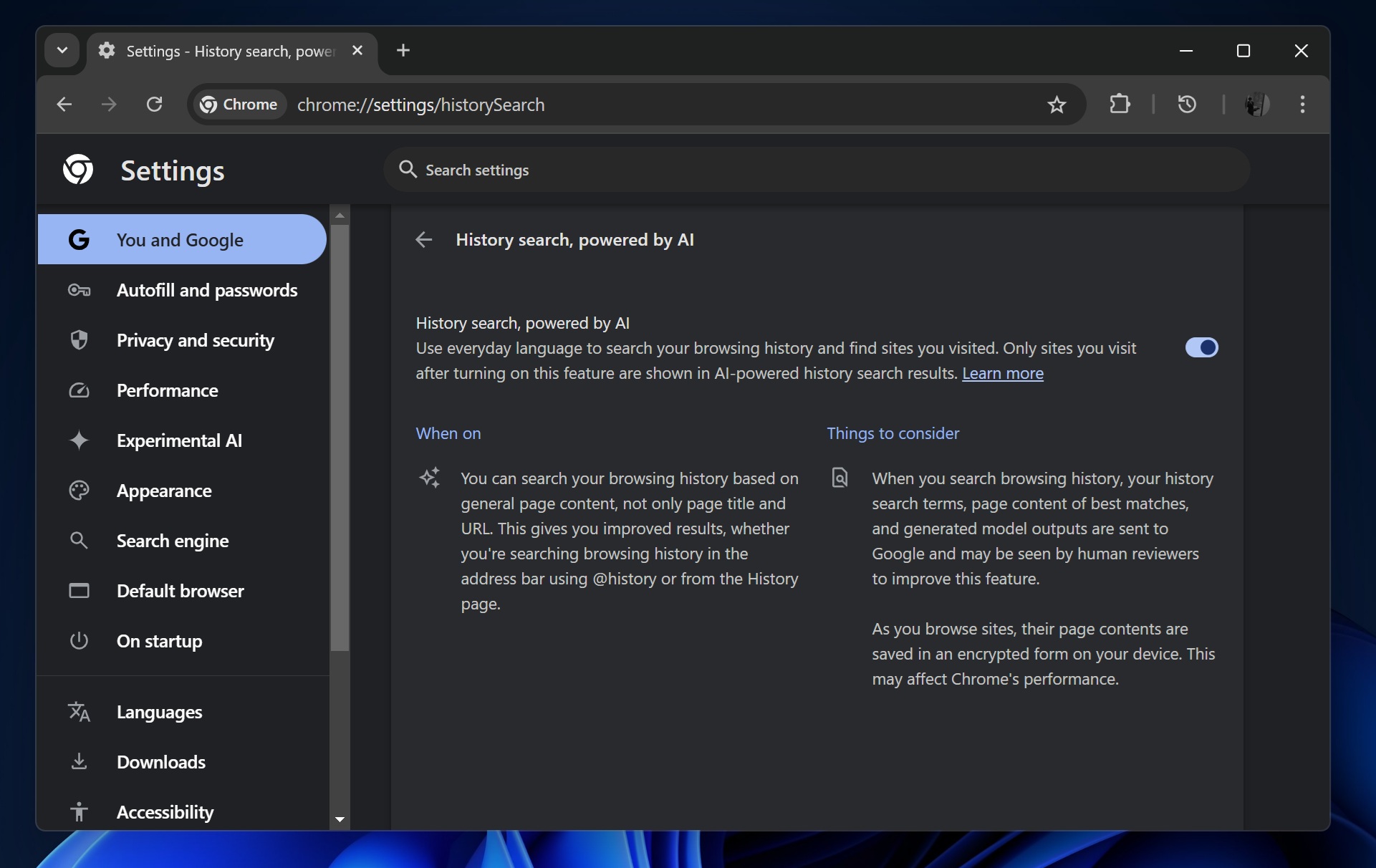 Google Chrome, ABD dışında Windows 11'de AI destekli geçmiş özelliğini ...
