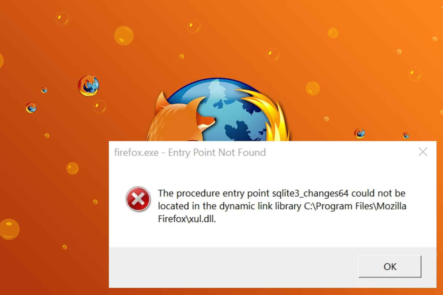 Firefox hata giriş noktası bulunamadı: Nasıl düzeltilir