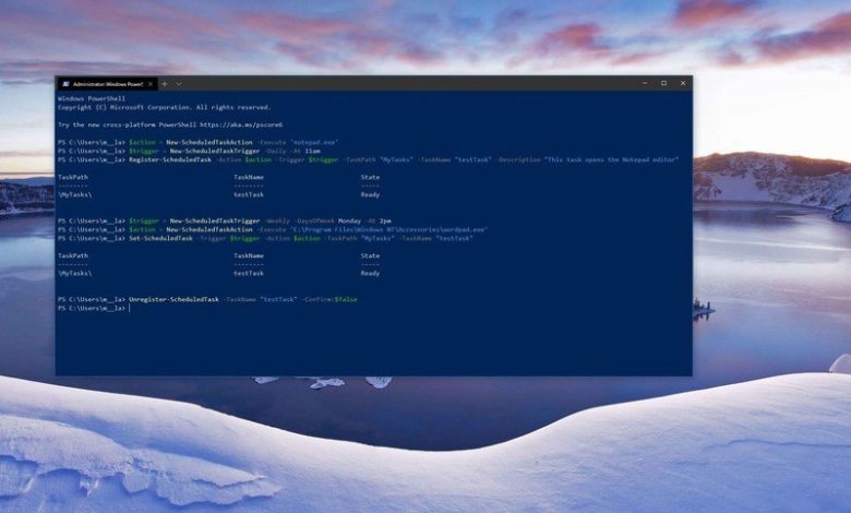 Windows 10'da PowerShell ile zamanlanmış görevler nasıl oluşturulur?