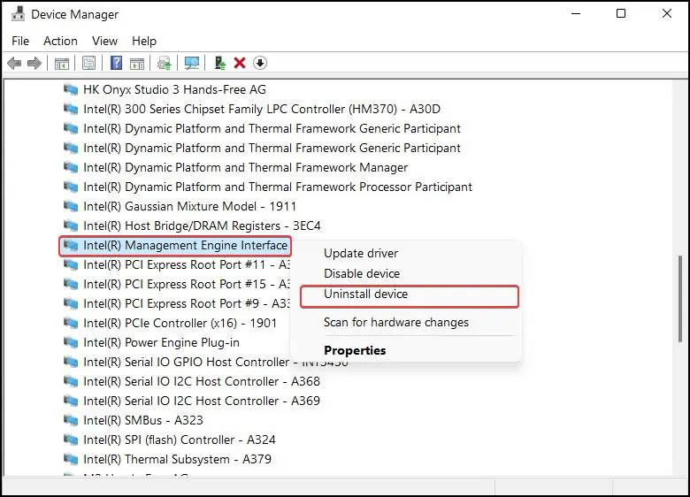 [Виправлення] Інтерфейс Intel Management Engine має проблему з драйвером