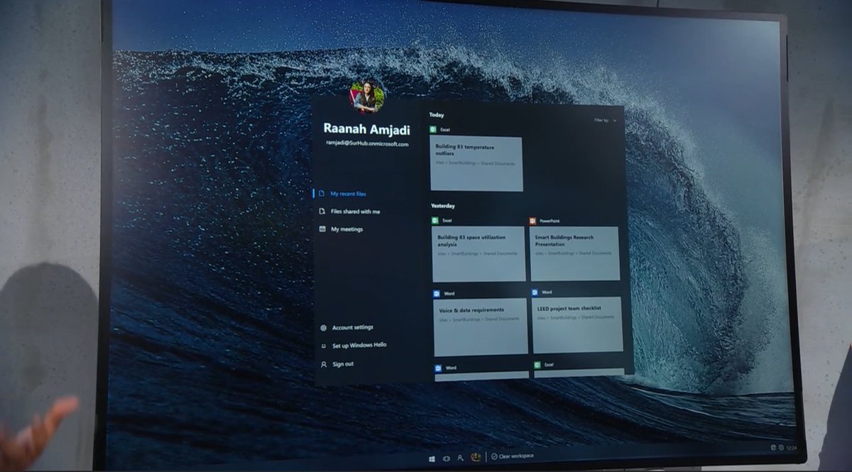 Ось ще один погляд на Surface Hub 2 під керуванням модульної ОС Windows ...