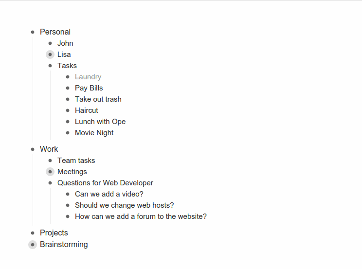 Workflowy: напрочуд потужний додаток для запису