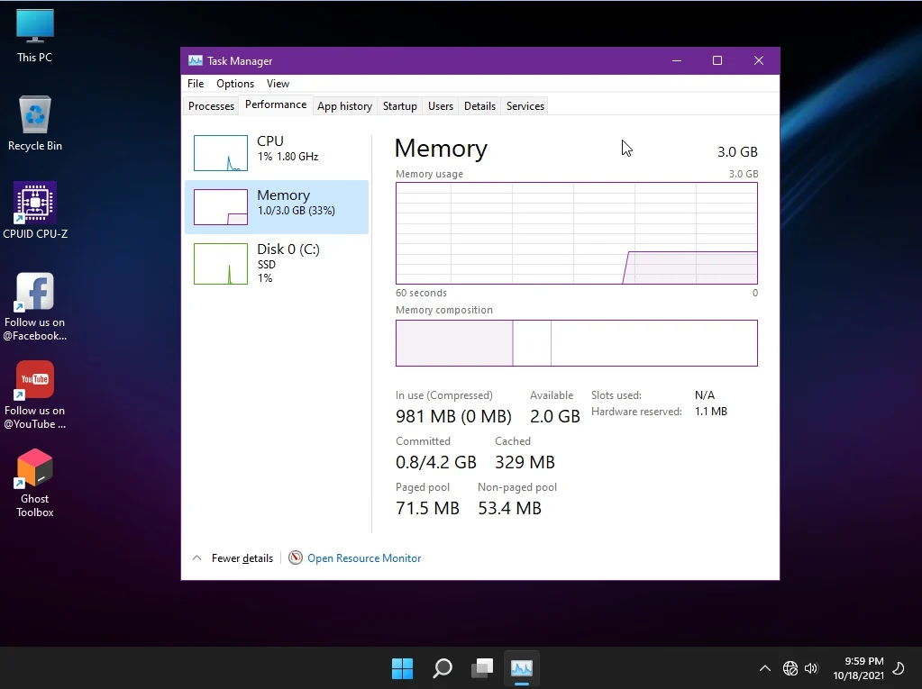 Завантажте Superlite версію Windows 11 Ghost Spectre - Mundo Geek